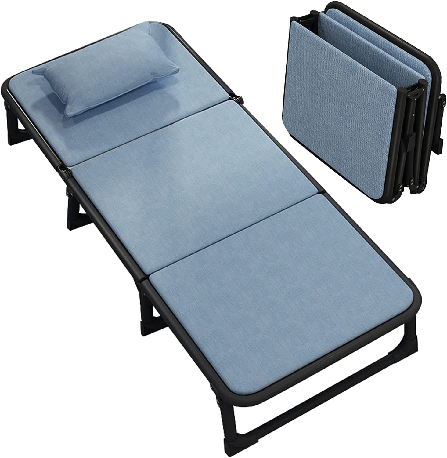 ABORON Folding Guest Bed Cot with Mattress,Portable Fold Up Bed for ...