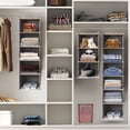 Black Hanging Wardrobe Organizer, 6-Tier Fabric Storage Shelves for ...