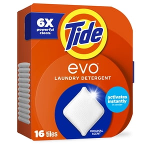 Tide Evo Laundry Detergent Tiles, 100% Concentrated, 6X Cleaning Power ...