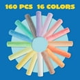 160 PCS Sidewalk Chalks Set Non-Toxic Washable Jumbo Chalk for Outdoor ...