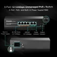 6 Port PoE Switch with 4 Ports PoE+, 2 Fast Ethernet Uplink, 10/100Mbps ...