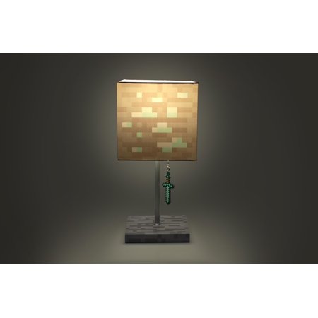Minecraft Diamond Ore LED Lamp w/ 3D Diamond Sword Pull | 14-Inch Desk ...