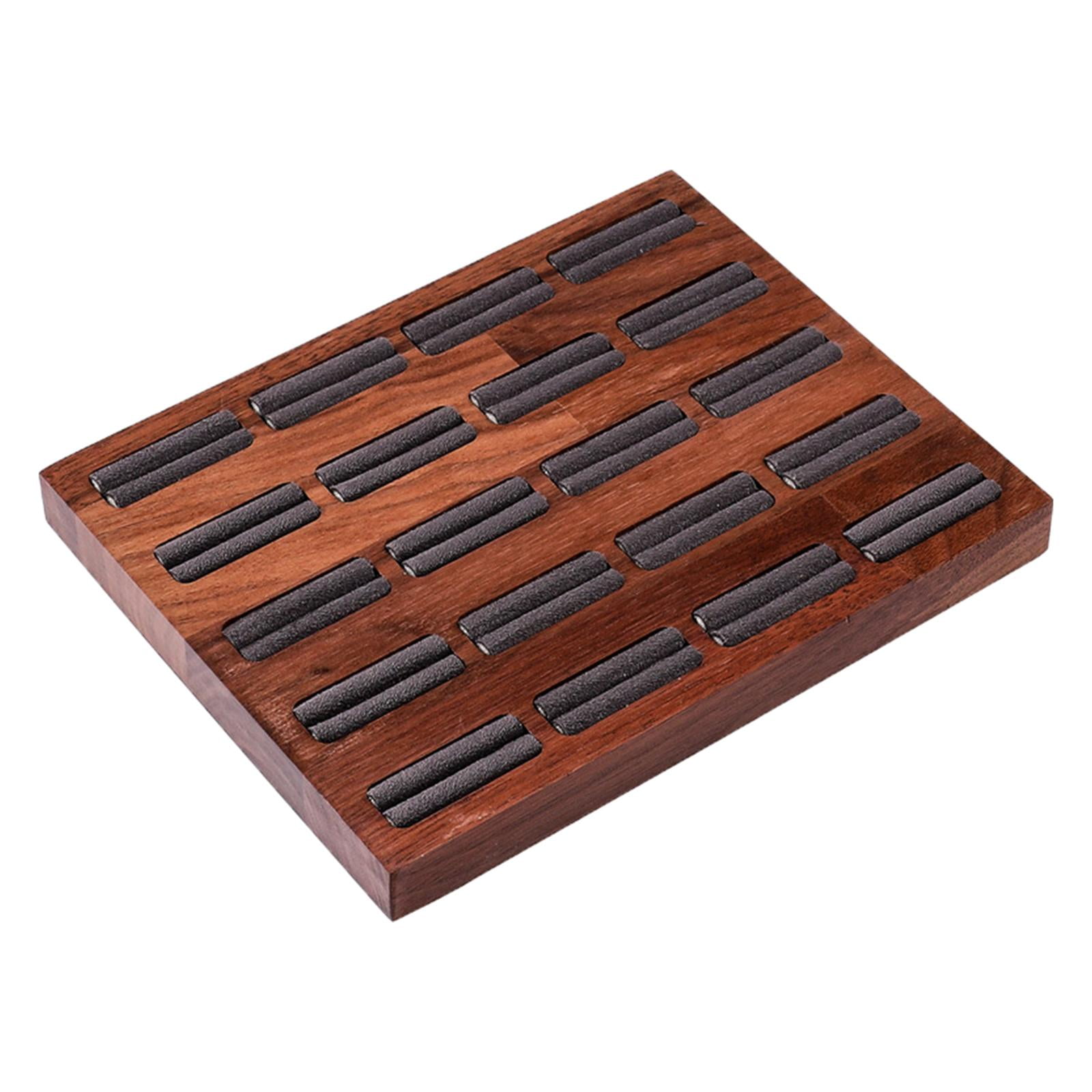 Wooden Display Tray 20 Flannel Slot Ornament Multipurpose Holder ...