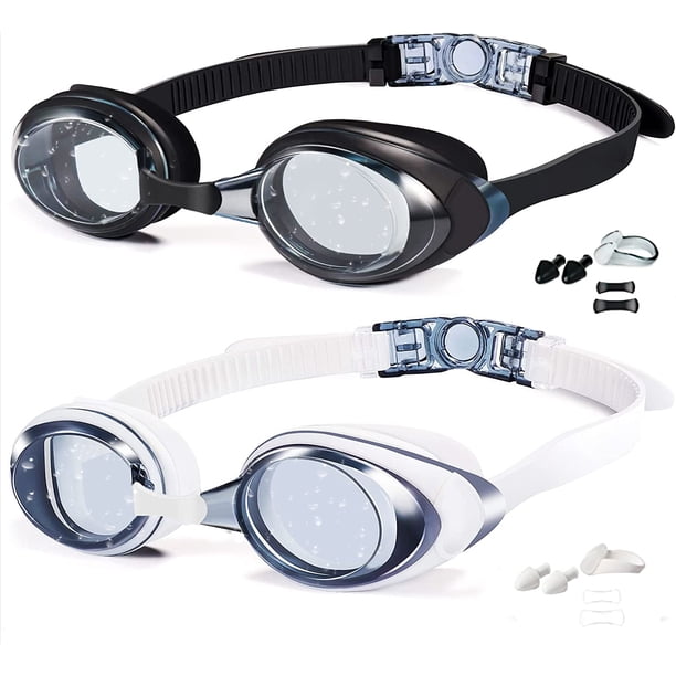 Swim Goggles 2 Pack Anti-Fog Waterproof Anti-UV Clear Vision Silicone ...