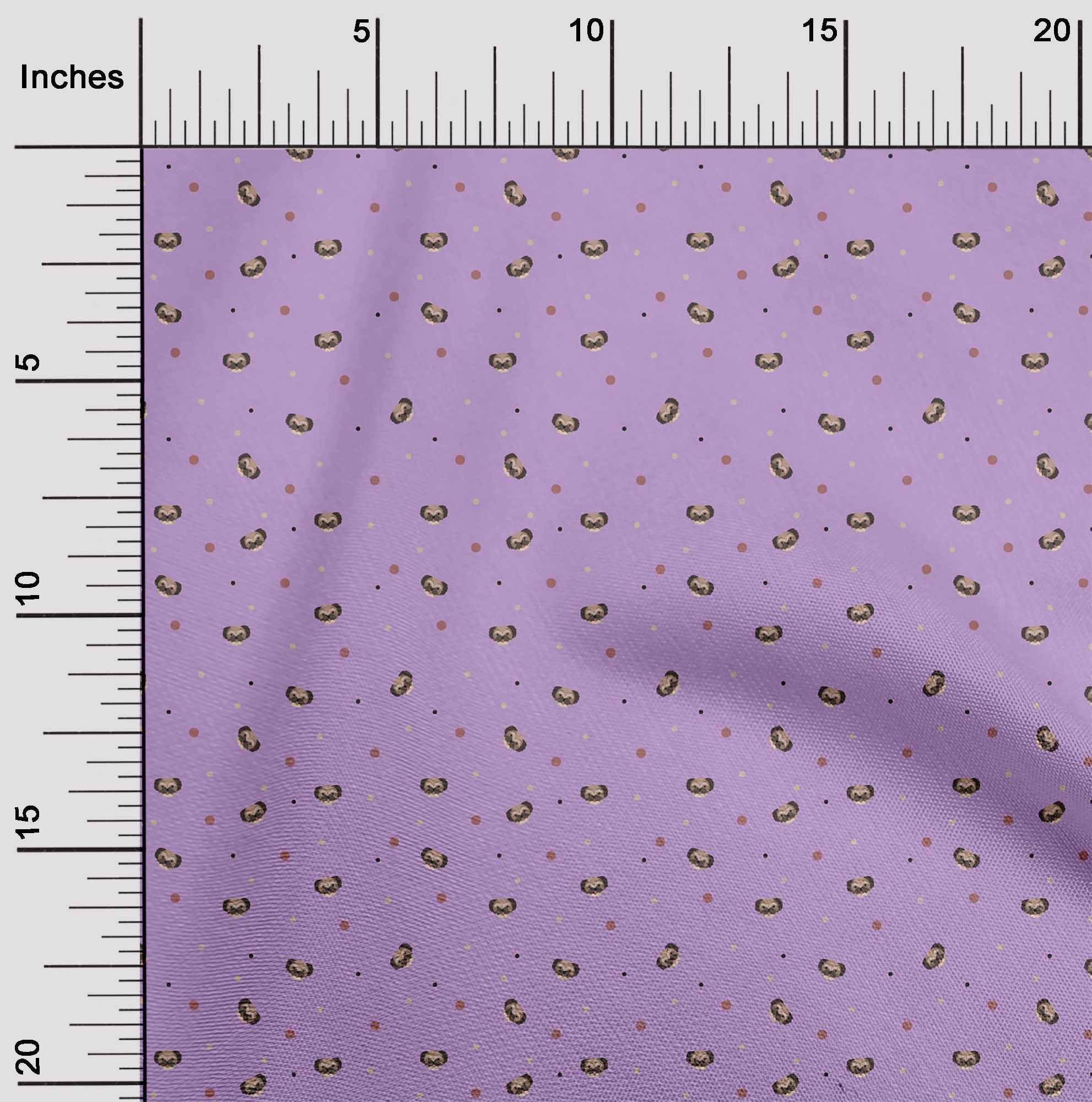 oneOone Viscose Chiffon Fabric Dot & Face Dog Print Fabric by The Yard ...