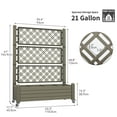 Uforic Large Planter Box Trellis, Outdoor Raised Garden Bed with Drain ...