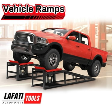 LZBEITEM Car Ramp Lifts - 2PCS Heavy-Duty Vehicle Ramps with 5T ...
