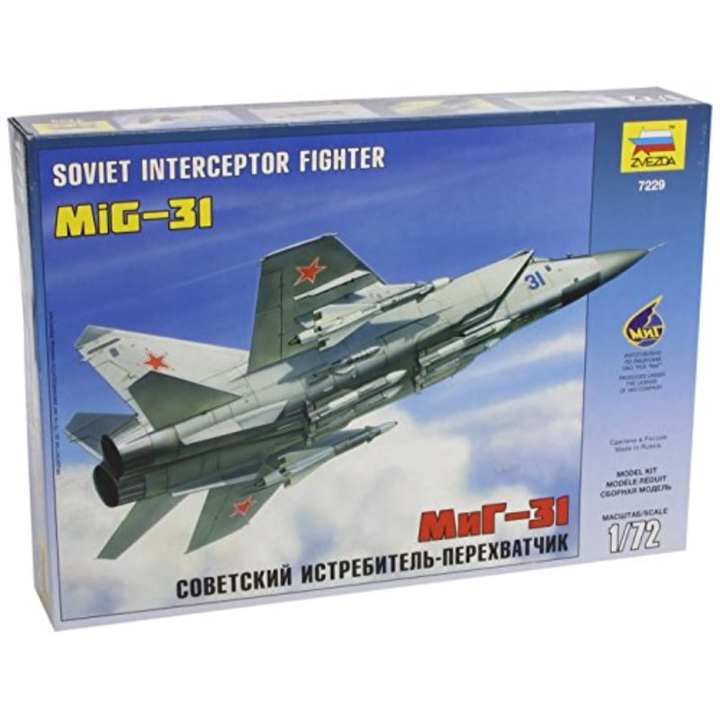 zvezda 7229 - soviet interceptor fighter mig-31 - plastic model kit ...