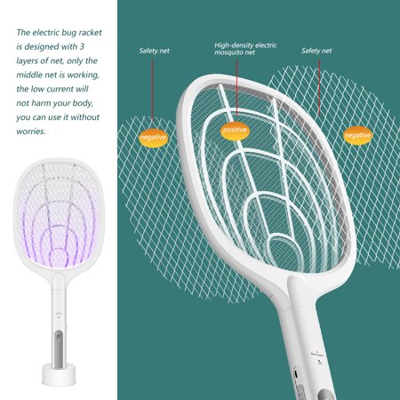 Fly Racket 5W LED Rechargeable Fly Racket; Bug Bat Racket; Rechargeable ...