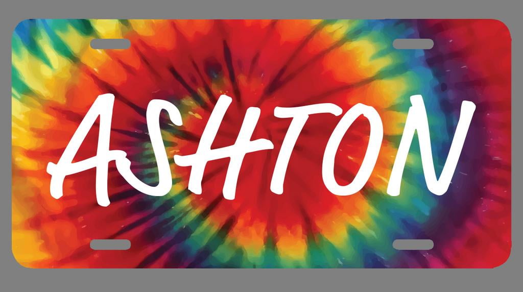 Ashton Name Tie Dye Style License Plate Tag Vanity Novelty Metal | UV ...