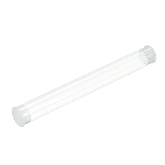 Uxcell Clear Rigid Tube Round Plastic Tubing with End Cap Water Pipe ...