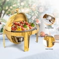 ROVSUN 9QT Gold Chafing Dishes for Buffet, Roll Top Chafing Dish Buffet ...