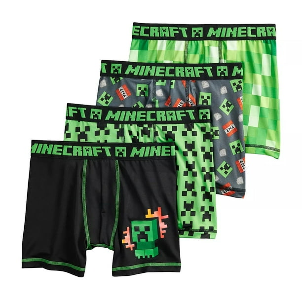 Minecraft - Minecraft Boys Underwear 4-Pack Boxer Briefs, Sizes 6-10 ...