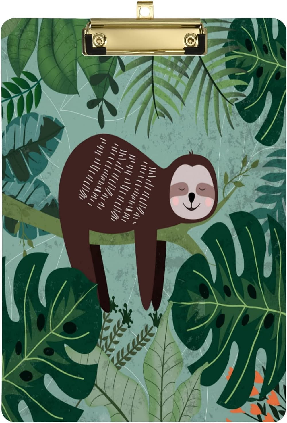 ZHANZZK Sloth Palm Leaves Jungle Tropical Clipboard Hardboard Wood ...