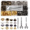 VEGCOO 100 Pcs Snap Fasteners Kit, 4 Color Snap Button Kits Metal Snaps ...