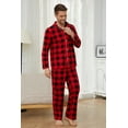 Vulcanodon Mens Flannel Plaid Pajama Set，Long Pajamas Warm Lightweight ...
