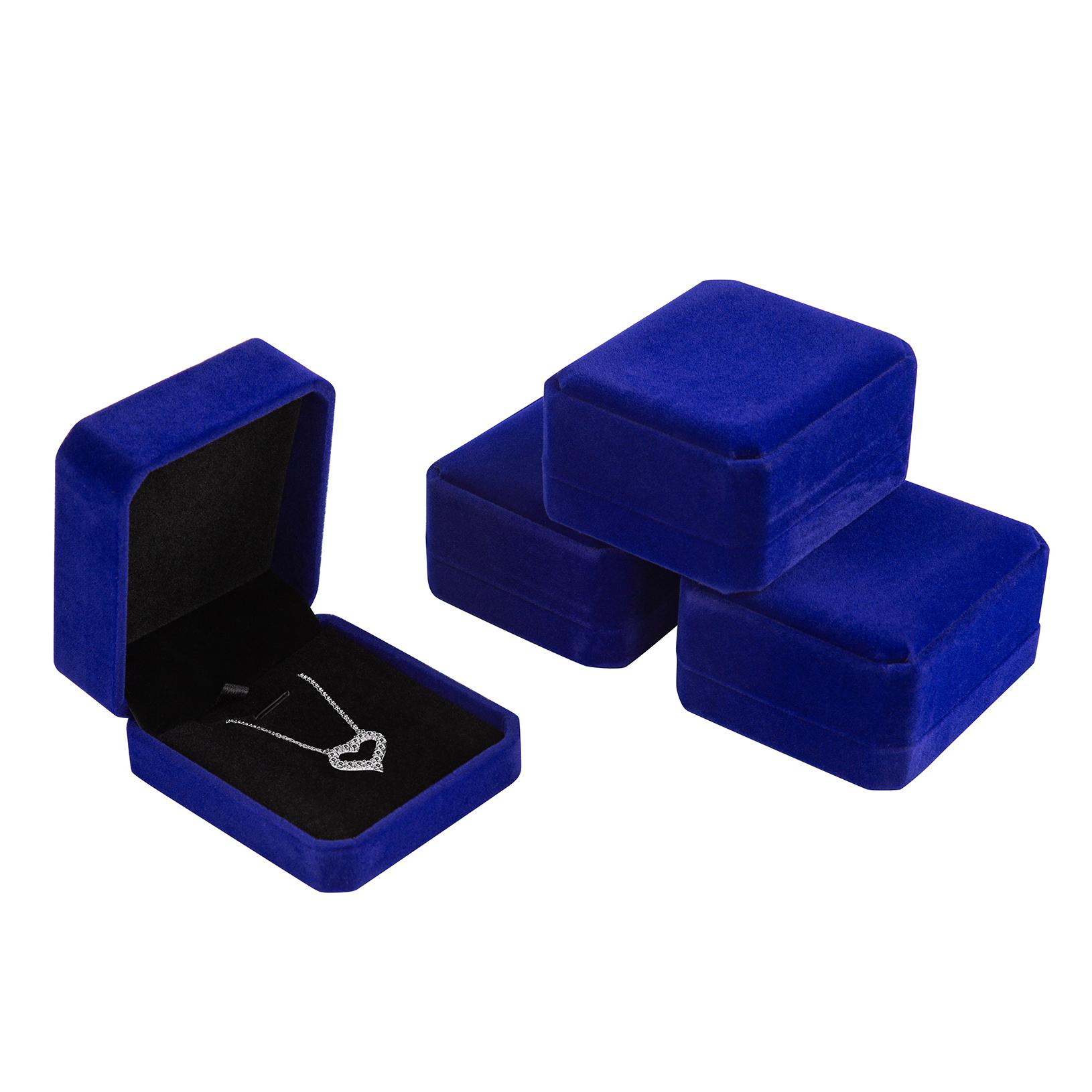 4Pcs Velvet Necklace Pendant Box, Interior Jewelry Gift Box Display ...
