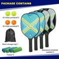 Free Shipping! Unique Bargains Pickleball Paddles Set of 4 Basswood ...