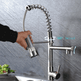Zovajonia Brushed Nickel LED Pull Down Sprayer Kitchen Sink Faucet ...