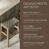 Maven Lane Emerson Bar Stool in Weathered Grey Wood Finish with Ronan ...