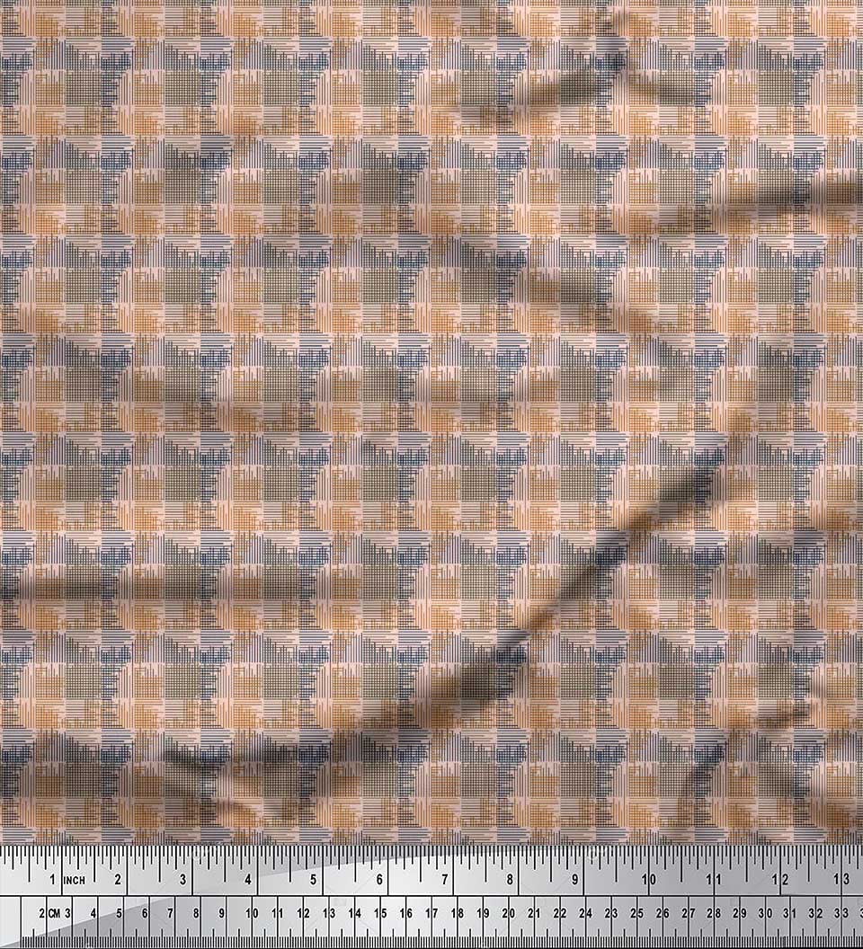 Soimoi Rayon Fabric Musical Sound Wave Lines Shirting Print Fabric by ...