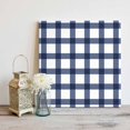 Blue Gingham Check Farm Style Canvas Artwork Painting Art, White Check ...