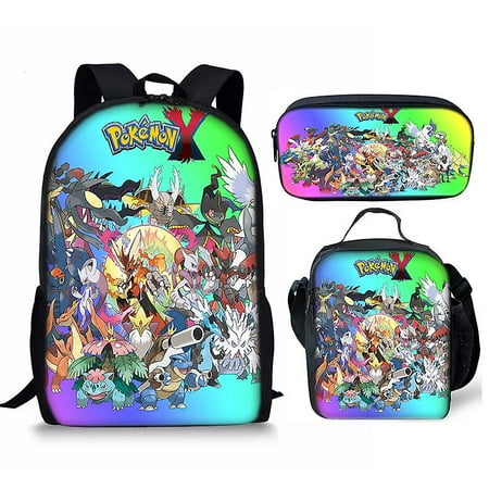 Pikachu Pokemon School Bag Cartoon Animation Student Backpack/pen Bag ...