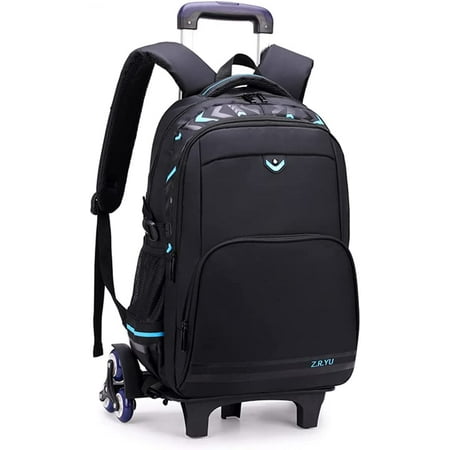 Teen Boys Rolling Backpack Primary Junior High Students Trolley Luggage ...