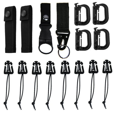 16pcs Tactical Gear Molle Clip Accessories D-Ring Carabiner Clip Molle ...
