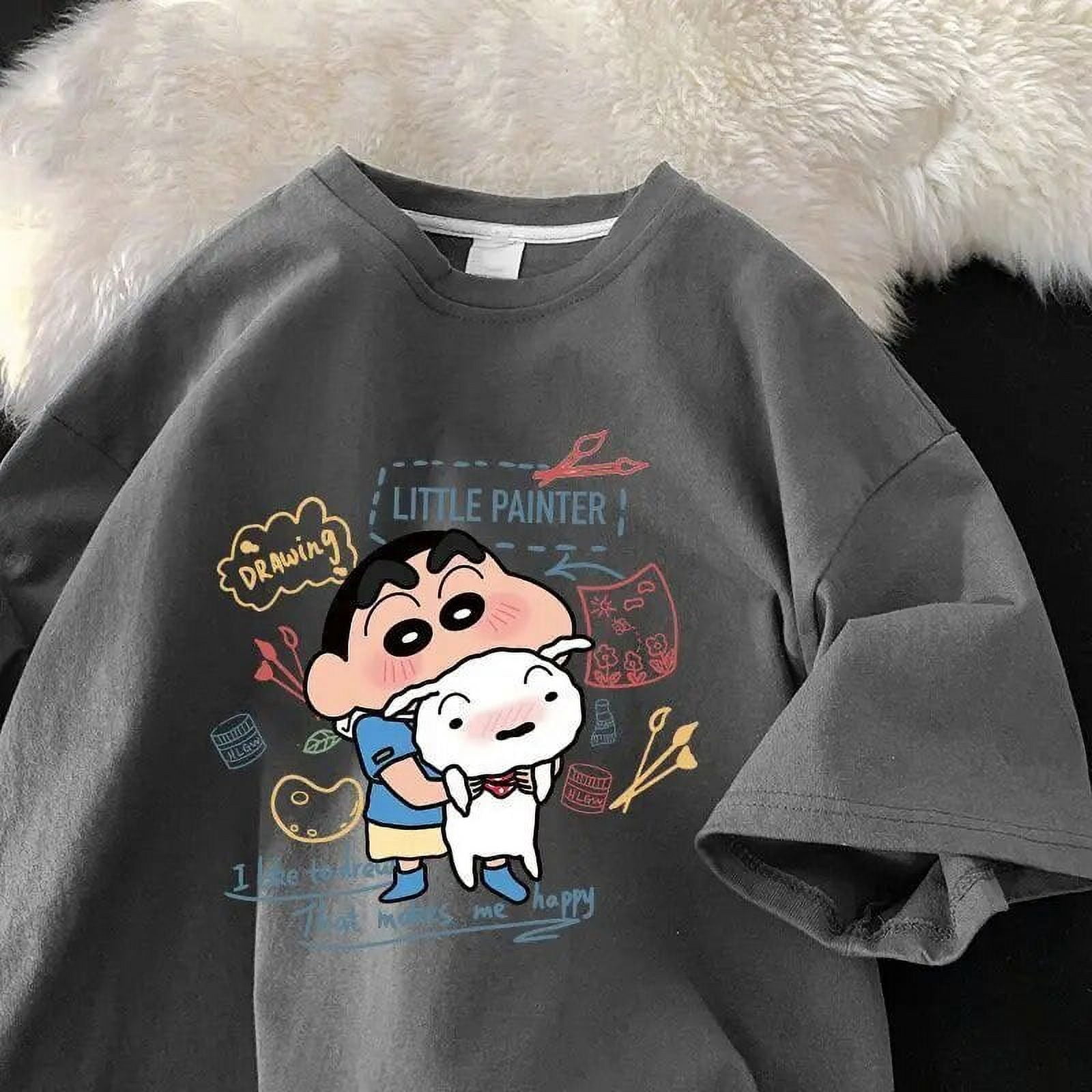 Camiseta Crayon Shin-Chan de manga corta con estampado de dibujos ...