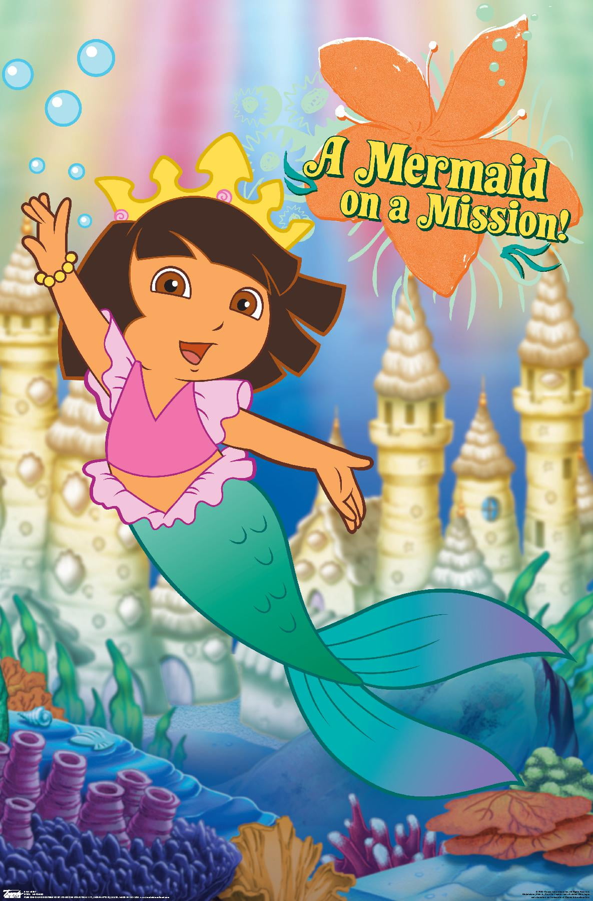 Nickelodeon Dora The Explorer - Mermaid Wall Poster, 14.725" x 22.375 ...