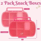 Paris Hilton 2 Pack Bento Style Snack Boxes, Glitter Infused Lids, Pink ...