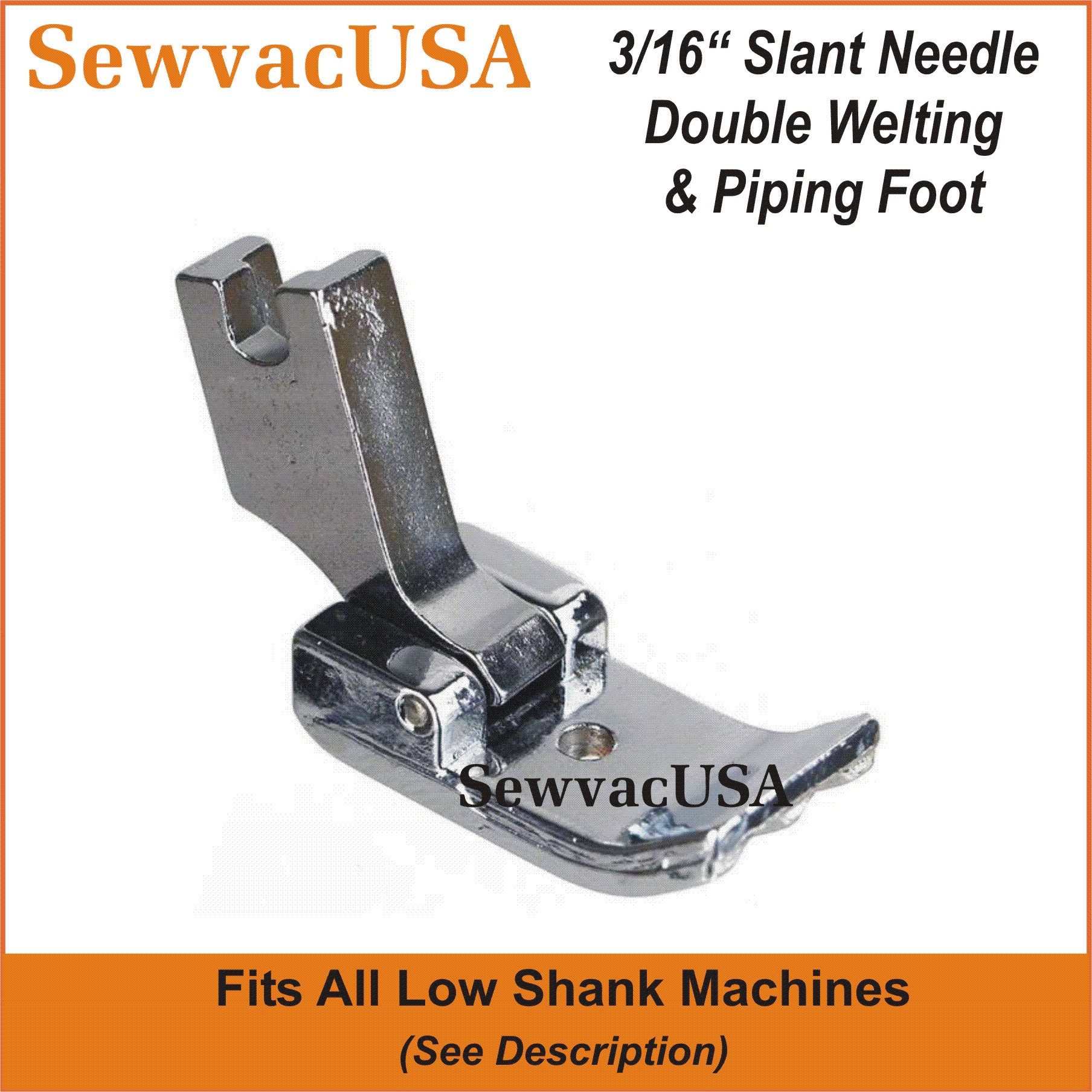 Singer Compatible Slant Needle 3/16 Inch Double Welting / Piping Foot ...