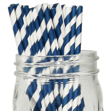 Way to Celebrate! Blue Polka Dot & Striped Paper Straws, 30ct - Walmart.com