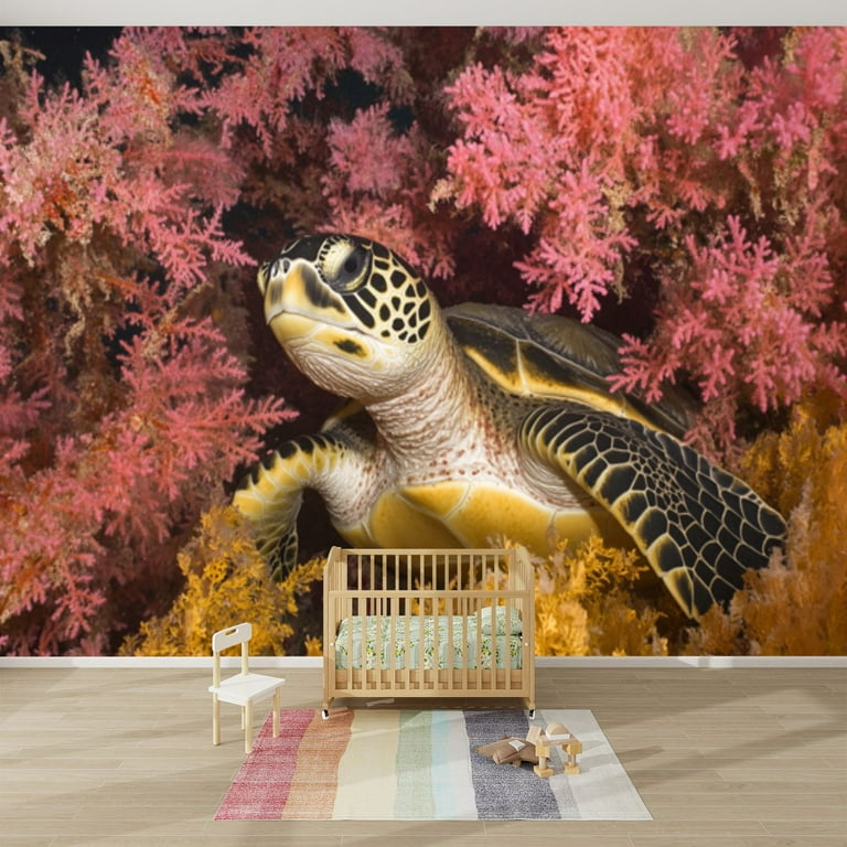 Tribal Turtle Art Wallpaper Sea Turtle Wall Art Marine Theme Ocean