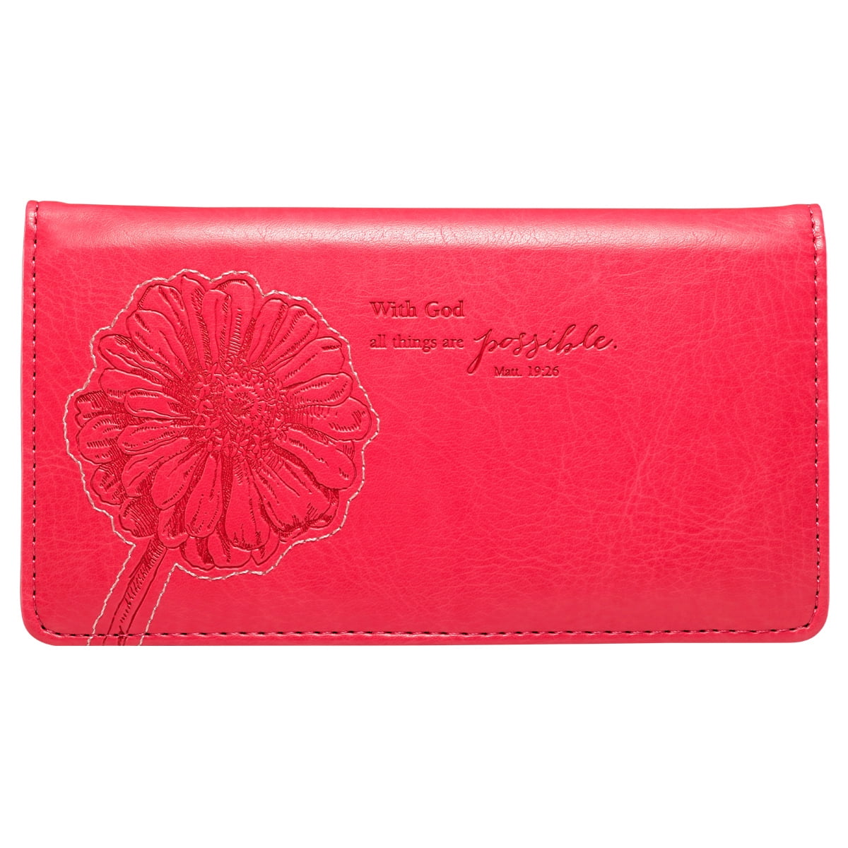 Checkbook Cover Pink All Things Possible Matt. 19:26 - Walmart.com