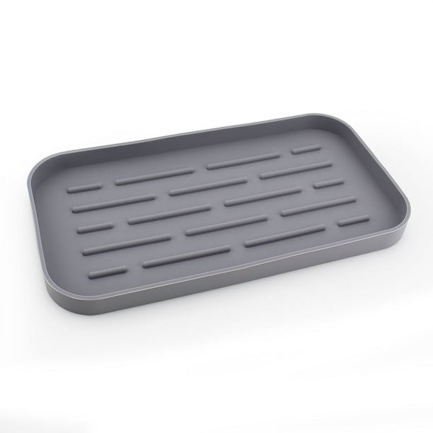 SHAR (Grey) Silicone Sponge Holder Drip Mat Set of 1 Silicone Sink ...