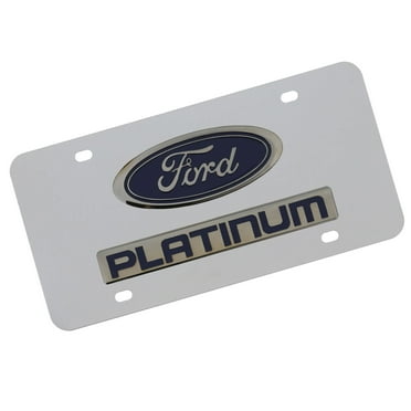 Ford Mustang Pearl Logo License Plate (Black on Chrome) - Walmart.com