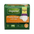 Depend Protection with Tabs Briefs, Large Size, High Absorbency, 16 ...