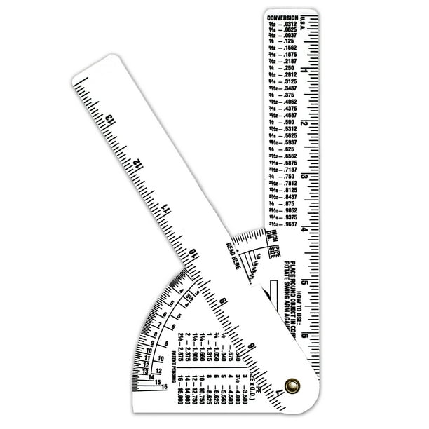 Pipe Caliper/Diameter Caliper and Ruler - Fractional - 3 Pack - White ...