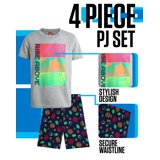 Tuff Guys Boys' Night Pajama PJ Clothes - 4 Piece Sleep Shirt and ...