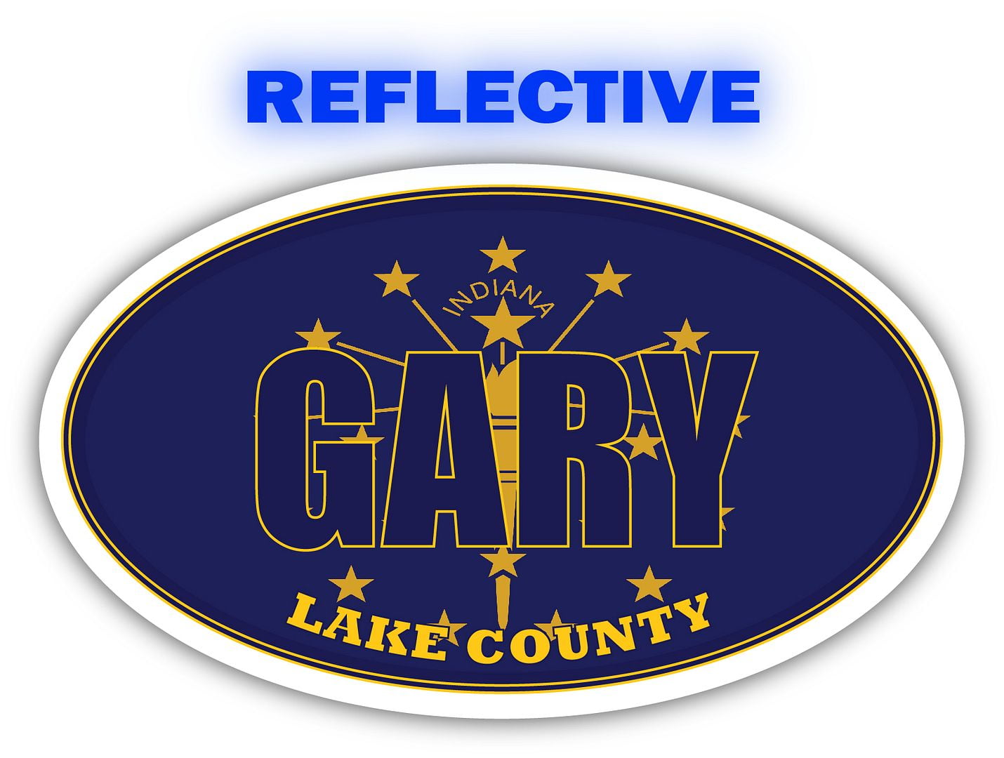 Gary City Indiana State Flag | IN Flag Lake County Oval State Colors ...
