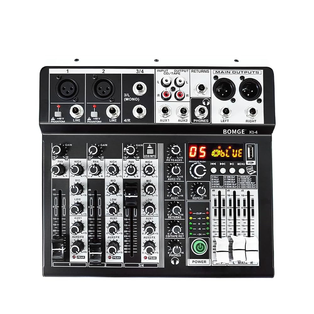 Controlador mezclador de audio para DJ BOMGE 06M de 4 canales con Bluetooth | Bodega Aurrera en ...