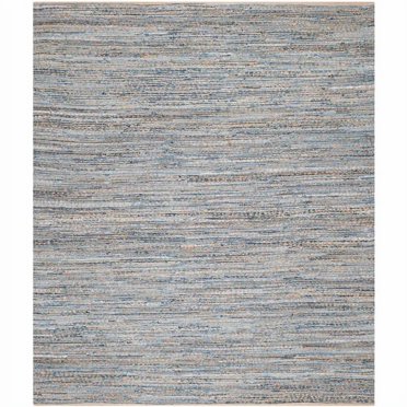 SAFAVIEH Cape Cod John Braided Striped Jute Area Rug, 8' x 10', Natural ...