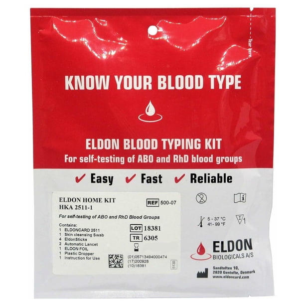 EldonCard Home Blood Testing Kits - Blood Type Test Kit (Complete Kit ...