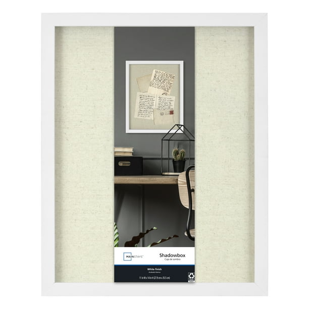 Mainstays 11x14 Wood Shadowbox Frame, White - Walmart.com