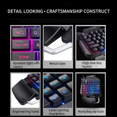 G92 Gaming keyboard LED backlight 35 internet keys One-handed Membrane ...