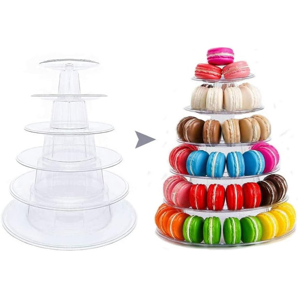 Macaron Tower Stand, 6 Tier Round Macaroon Holder Stand Multifunction ...