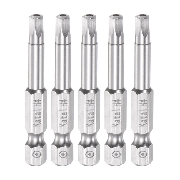 H4 Magnetic Security Pentagon Screwdriver Bit 1/4" Hex Shank 2" Length ...