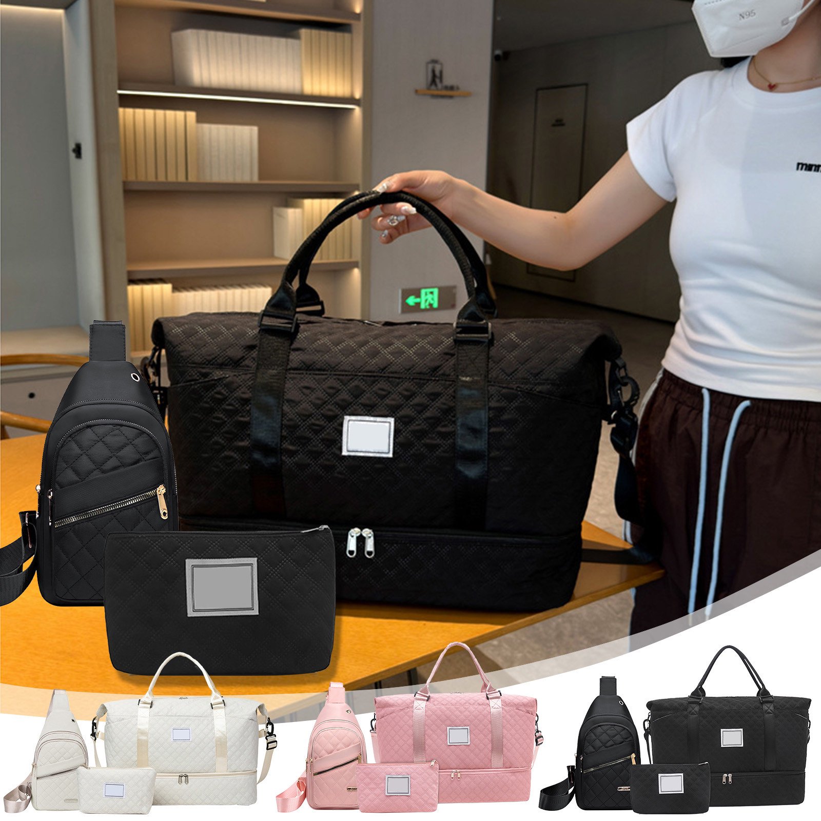 Click here for Boovnll Travel Bag - Fashion 3 Piece Set Large Cap... prices